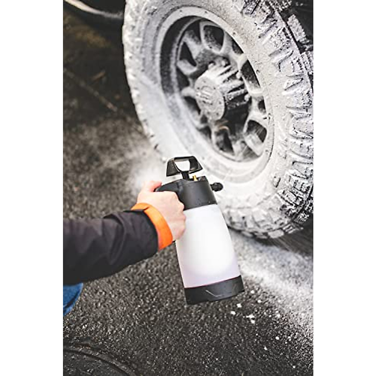 Goizper Group iK Sprayers - Foam Pro 2+ (Plus) Sprayer - Pump Spray Foamer with Schrader Valve - Professional Car Wash & Detailing, Dry/Wet Foam, Pressure Release Safety Valve, PVC Hoses (1.25 Liters)