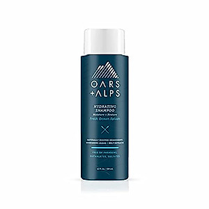 Oars + Alps Men's Sulfate Free Hair Shampoo, Infused with Kelp and Algae Extracts, Fresh Ocean Splash, 12 Fl Oz