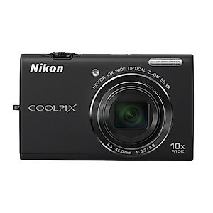 Nikon COOLPIX S6200 16 MP Digital Camera with 10x Optical Zoom NIKKOR ED Glass Lens and HD 720p Video (Black)