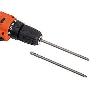VESTTIO Phillips Cross Slot PH2#2 Long Screwdriver Bit Set 10PCS 1/4 Inch Hex Shank 6 Inch/150 mm Length S2 Steel with Magnetic for Power Screwdriver Drill Impact Driver