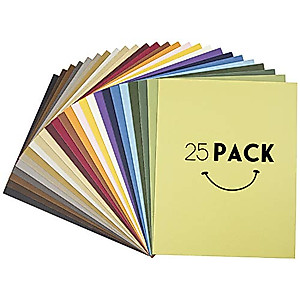 Golden State Art, Pack of 25 11x14 Multicolor Uncut Mat Boards - Great for Photos, Pictures, Frames - Acid-Free, White-Core