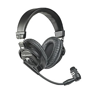Audio-Technica BPHS1 Broadcast Stereo Headset with Dynamic Cardioid Boom Mic Black, Adjustable