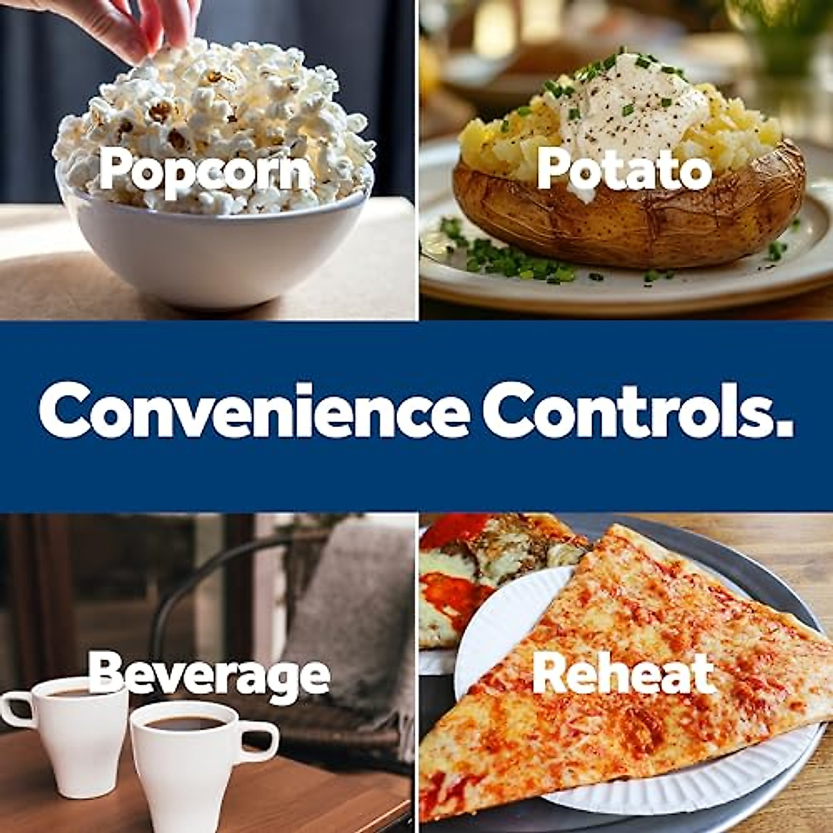 GE GCST07N1WWW Microwave Oven, 700-watt 6 Auto Cooking Settings, Kitchen Essentials for The Countertop, Dorm Room or Apartment, Child-Lock Technology 0.7 Cu. Ft, White