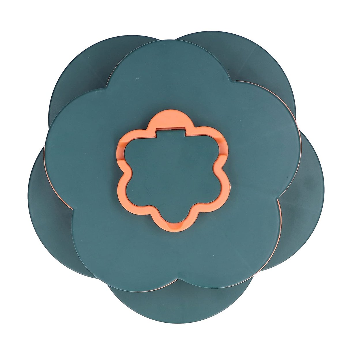 Snack Serving Tray Multifunction Large Capacity Flower Shape Nut Candy Serving Container for Home (Double Layer)