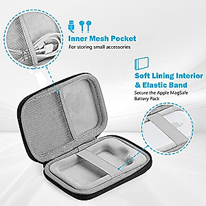 ProCase Shockproof Carrying Case Compatible with MagSafe Battery Pack, Hard EVA Travel Protective Storage Case for MagSafe Battery Pack with D Buckle -Black