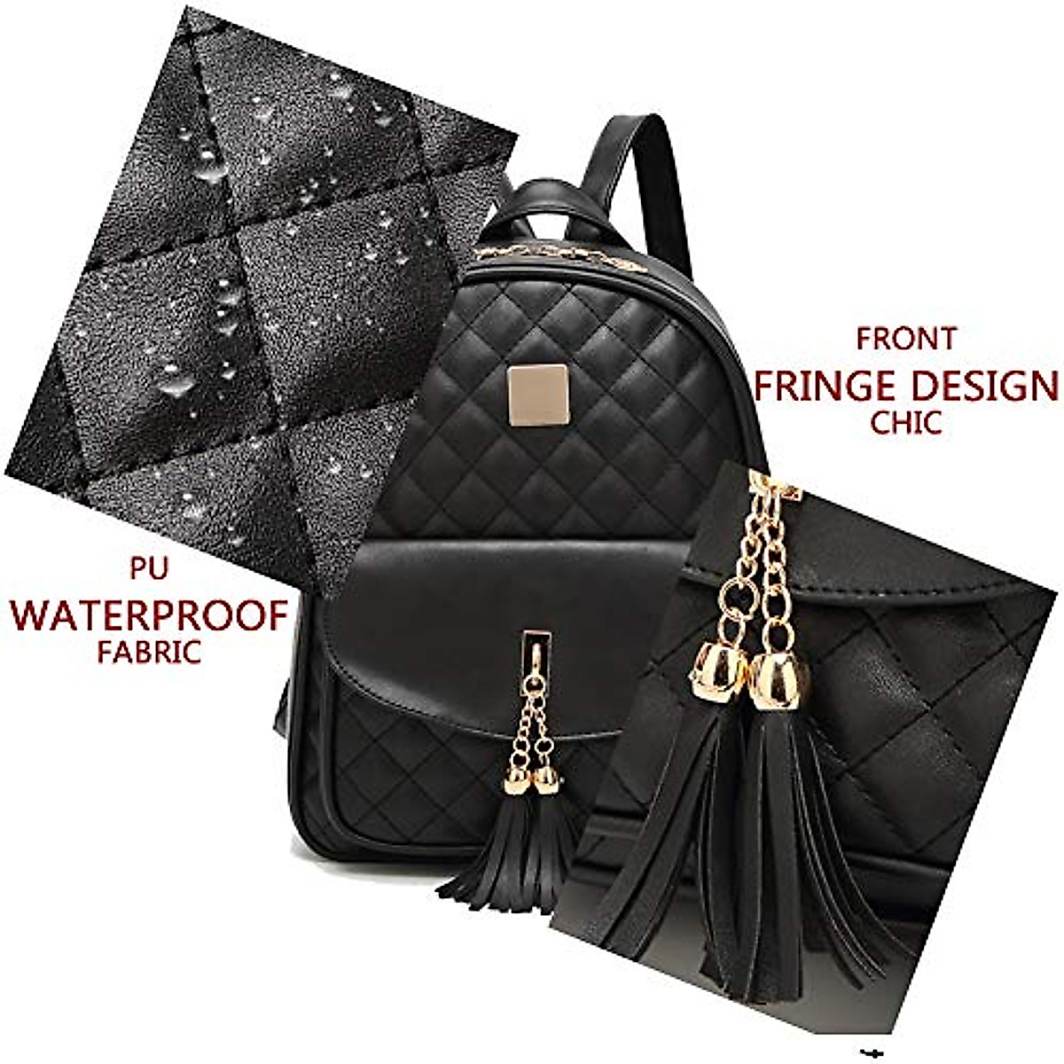 IHAYNER Women’s Backpack 3-pieces Fashion PU Leather Simple Design Bags Travel Backpack for Women