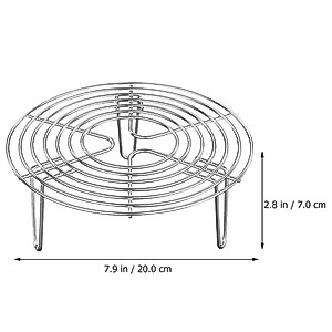 Cabilock Round Cooking Rack Stainless Steel Steamer Rack Grilling Rack Canning Rack Cooling Rack for Baking Canning Cooking 7.9x2.8 inch
