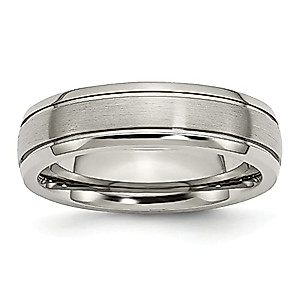 Titanium 6mm Brushed Wedding Ring Band Size 7