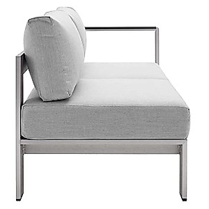 Modway EEI-4222-SLV-GRY Shore Sunbrella Patio Right-Arm in Silver Gray