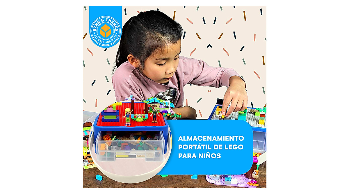 Bins & Things Portable Lego Storage Organizer Set of 2