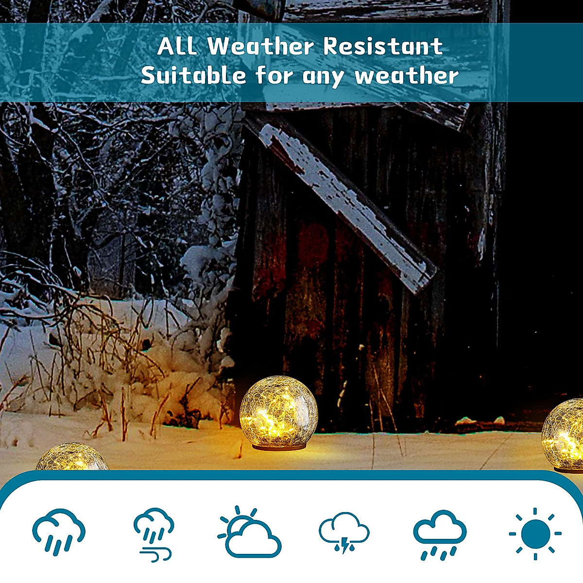 Solar Lights Outdoor Garden Decor Glass Solar Gazing Globe Light Balls Powered Waterproof, LED Globe Lights,Outside Decor for Lawn Patio Yard Pathway Christmas Garden Decor (2 Pieces,4 Inch)