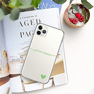 Suhctup Custom Cover for Huawei P30 PRO TPU Case with Heart Text Customizable Gift Case Ultra Thin Soft Clear Silicone Fashion Shockproof Case (Green)