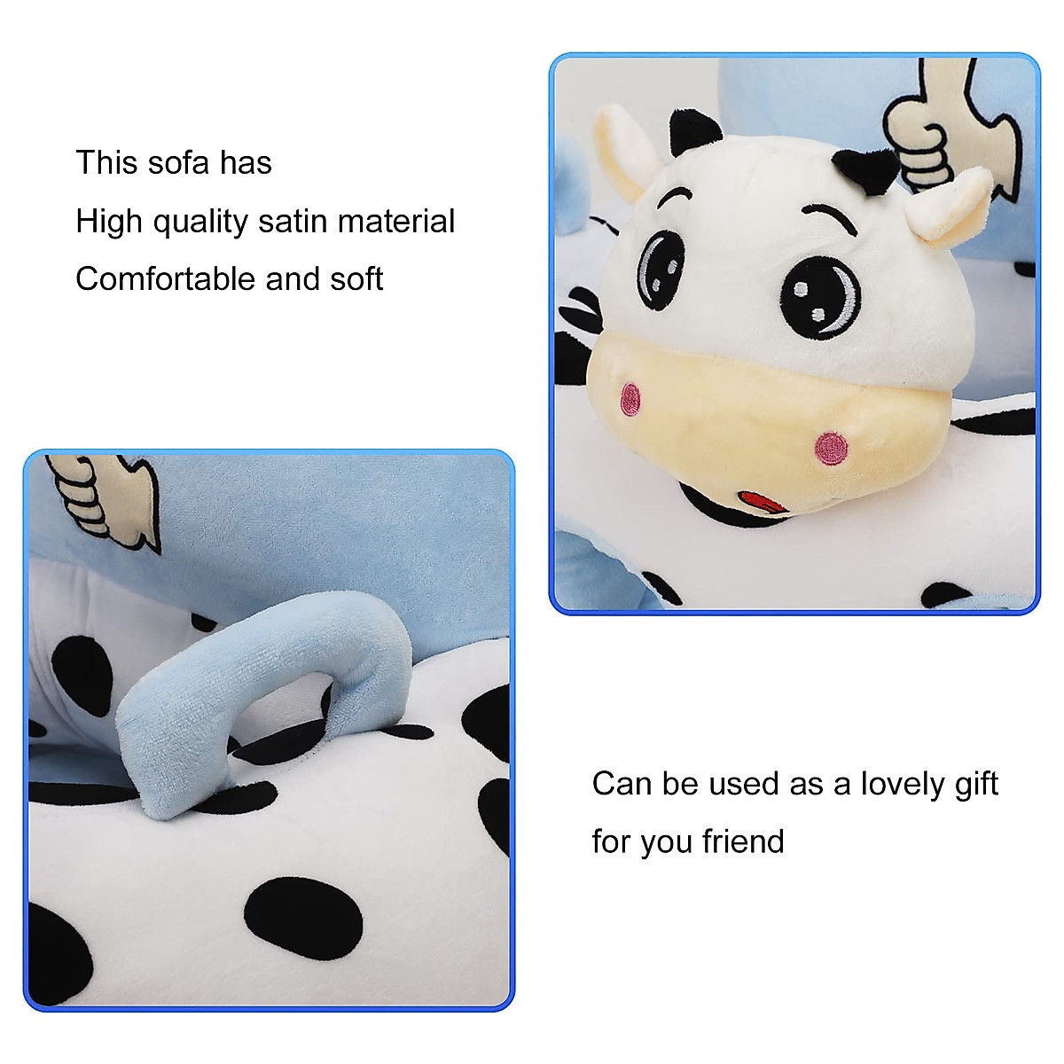 Baby Support Seat Sofa Cartoon Infant Sofa Cute Learning Sitting Chairs Baby Sit Up Chair Back Head Protector Baby Bouncer Infants Floor Seats