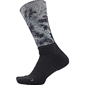 Under Armour Adult Unrivaled Novelty Crew Socks, 1-Pair , Black/Asst , Large