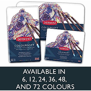 Derwent Colorsoft Pencils, 4mm Core, Metal Tin, 36 Count (0701028)