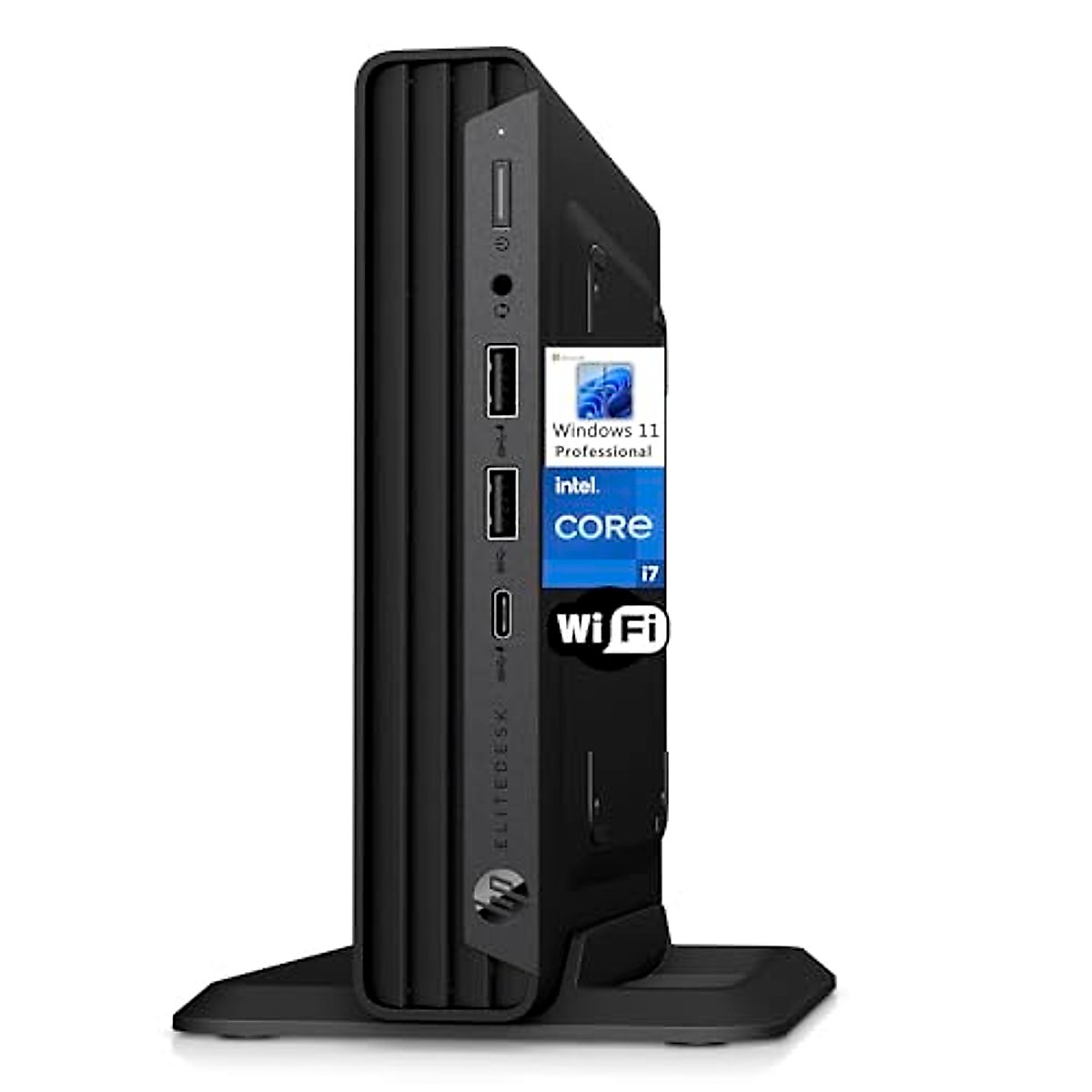HP EliteDesk 800 G6 Mini Business Desktop Computer, Intel Hexa-Core i5-10400 (Beat i7-8700), 4GB DDR4 RAM, 1TB PCIe SSD, WiFi, Bluetooth, Type-C, Keyboard and Mouse, Windows 11 Pro, Vent-Hear