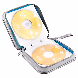 Bivisen CD/DVD Case Wallet, 48 Capacity, Sky Blue, Plastic, Portable Storage Organizer
