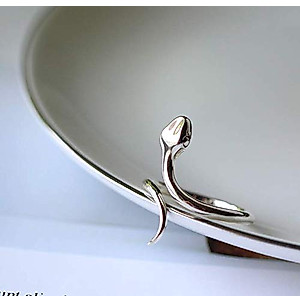 Helen de Lete Snake S925 Sterling Silver Adjustable Ring For Women