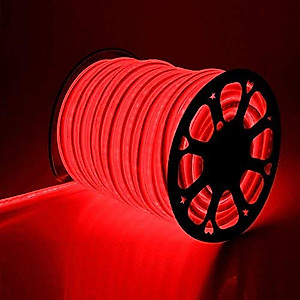 Red LED Neon Rope Lights Flex Waterproof LED Neon Lighting Wedding Party Home Decor Indoor Outdoor Room Decor Lighting and Commercial Lighting Use 110V 150FT
