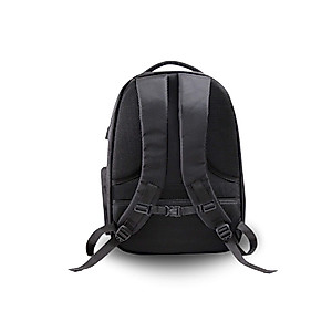 Shelby Vault Black Backpack | 1680D Polyester with Leatherette Trim and an Embroidered Shelby Logo | USB Port | TSA/Checkpoint Friendly Padded Sleeve that fits up to a 17" Laptop and a Tablet