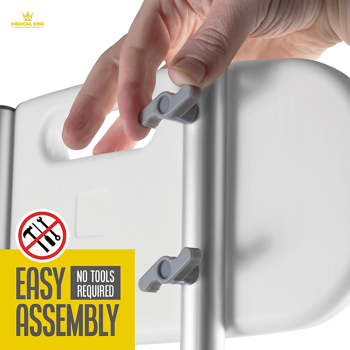 Shower Chair Set of 3 - Includes Back Scrubber & Additional Sponge - Anti Slip for Safety, with 8 Adjustable Heights Portable - Tool Free Shower Chair for Elderly - Bath Chair for Elderly