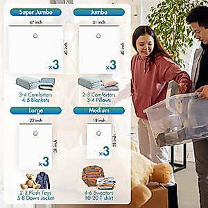 TAILI Hanging Vacuum Storage Bags Variety 4 Pack and Flat Vacuum Storage Bags 12 Pack