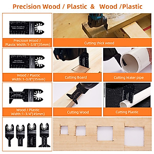 24PCS Universal Wood Metal Oscillating Multitool Quick Release Saw Blades Fit Fein Multimaster Porter Cable Black & Decker Rockwell Ridgid Ryobi Milwaukee Chicago Craftsman