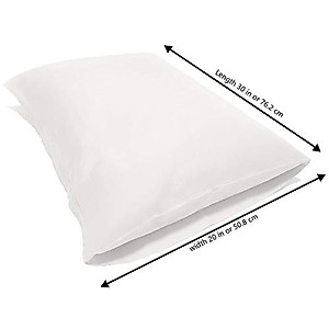ShanDreamz - Pack of 4 White 100% Cotton Pillowcases, Standard/Queen Size 20x30, Soft Breathable Weave for A More Comfortable Sleep, Durable, Wrinkle Resistant & Easy-Care Fabric, Machine Washable
