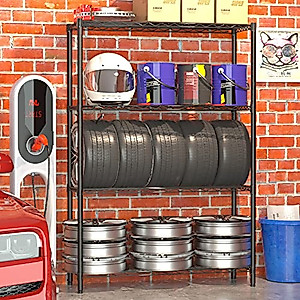 SINGAYE 4-Shelf Adjustable, Heavy Duty Storage Shelving Unit (350 lbs Loading Capacity per Shelf), Steel Organizer Wire Rack, Black (36" L x 14" W x 54" H)