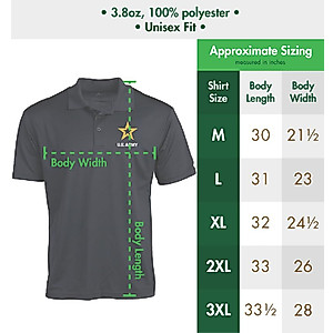Ann Arbor T-shirt Co. US Army Collared Polo | U.S. Military Infantry Armor Licensed Shirt with Collar for Men Women - (Black, L)