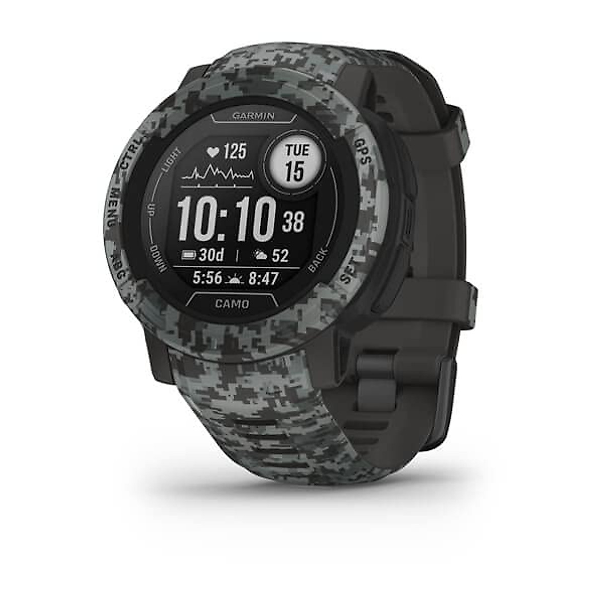 Garmin Instinct 2 - Camo Edition Smart Watch Graphite Camo + Watch Charging Stand + USB Car/Wall Adapter + 6Ave Cleaning Kit (010-02626-13)