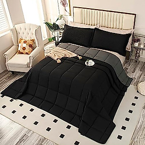 SOULOOOE Oversized California King Plus Comforter 120x120, Winter Warm Extra Large King Size Quilts 3 Pieces Lightweight Reversible Down Alternative Comforter for All Season with 8 Corner Tabs