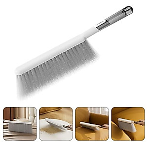 BUTIFULSIC Plastic Dust Brush Hand Broom Bench Brush with Long Handle Whisk Broom Soft Bristle Brush for Counter Bed Sofa Car Fireplace Clothes Household Cleaning