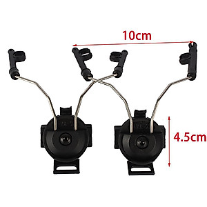 1Pair Headset Helmet Adapter, ARC Rail Adaptor Suspension Headphones Bracket Hunting Earmuffs Support Left & Right Side Attachments Only for comtac2 Series Headphones (Black) Walker Razor Helmet