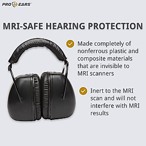 Pro Ears Ultra 30 MRI Kit, MRI-Safe Hearing Protection Earmuffs, Earplugs, and Storage Bag, NRR 30 dB