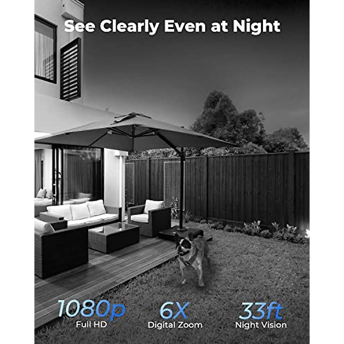REOLINK Solar WiFi Camera Security Outdoor, 100% Wire-Free, No Hub Needed, 1080p, 2-Way Talk, Night Vision, PIR Motion Detection, Works with Alexa, Argus Eco with Solar Panel
