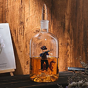 Wine & Whiskey Decanter, Hunters Gifts, Hunter with Dog - 750ml Decanter Bourbon Scotch Unique Gift for Him - Gamebirds Game - Hunter's Cowboy Decanter, Western Style Decanter, Gift Glassware