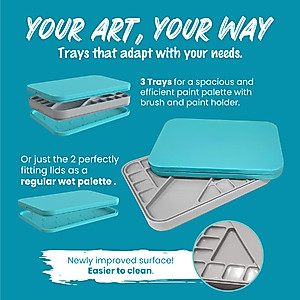 WetNDri Acrylic Paint Palette. Warhammer 40k Starter Set Stay Wet Palette for Miniatures. Paint Pallet, Miniature Painting Kit, 100 Palette Paper, 2 Paint Pallete Sponge, Warhammer 40k Miniatures