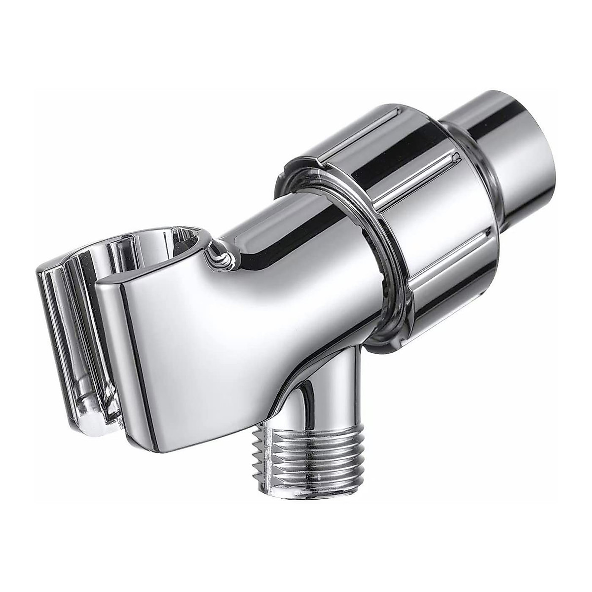 Nasml Shower Arm Bracket for Hand Held Showerheads, Adjustable Shower Arm Mount Bracket with Brass Pivot Ball, Shower Head Connector (Chrome)