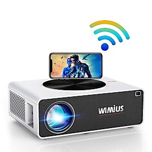 5G WiFi Projector, WiMiUS New K3 Video Projector 10000:1 Contrast Support 300'' Screen 4K Compatible with USB HDMI VGA AV for PC PS4 Fire TV Stick Smartphones