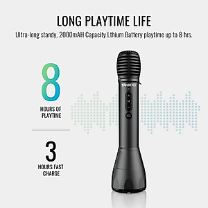 TAKSTAR 2-in-1 Bluetooth Wireless Microphone & Voice Amplifier, Portable Handheld Mic Speaker for Karaoke, Meeting, Outdoors, Speech, Party - DA10 (Not a Record Mic & Can't Connect Extra Speaker)