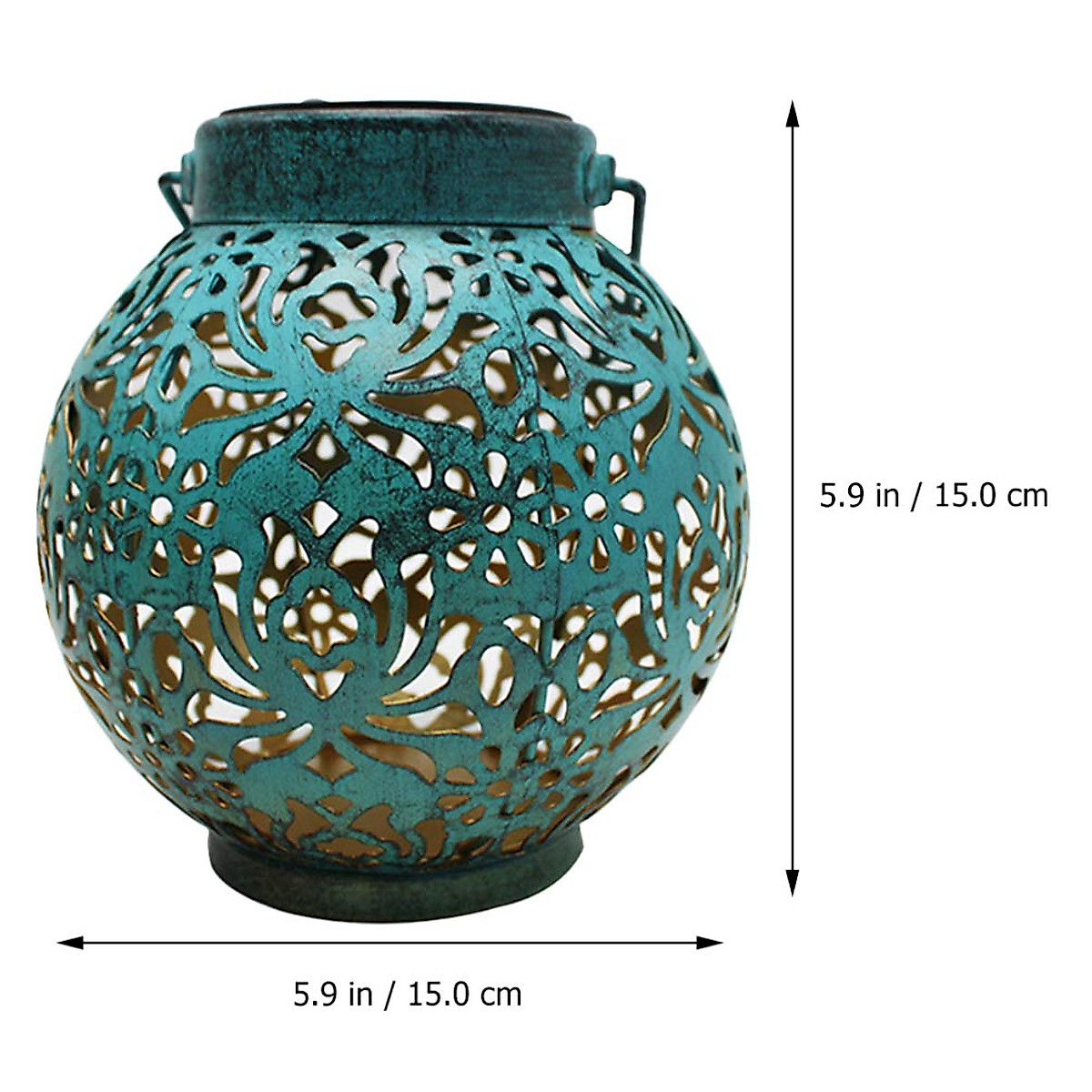 SOLUSTRE Outdoor Solar Lights Iron Solar Lantern Hanging Solar Lights Wrought Iron Hollow Pumpkin Lamp LED Home Nightlights for Patio Pathway Courtyard Garden Outside or Table Ornaments Vintage Decor