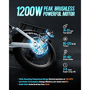 eAhora Juliet 60AH 1000W Electric Bike for Adults, 140 Miles+ Long Range Electric Bike, 20 * 4.0 Fat Tire Electric Mountain Bike, Longer Trip, Commuting, Delivery