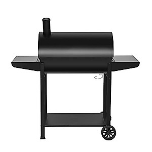 Royal Gourmet Barrel Charcoal Grill with Front Storage Basket, Backyard BBQ Party and Outdoor Cooking Grill on Clearance Prime with Wheels, Black, CC1830T