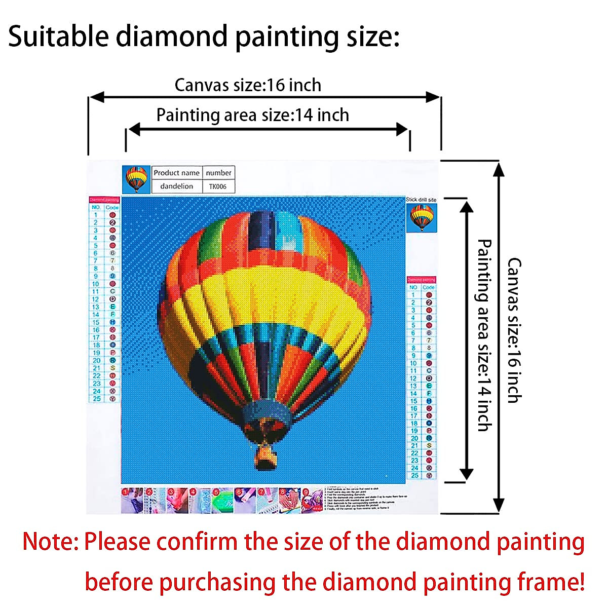 ZZFQXZ 16x16 Diamond Painting Picture Frame 40x40cm Diamond Art Frames, Display Pictures16x16inch/40x40cm Without Mat or 14x14inch/35x35cm With Mat, Diamond Painting Photo Frame Wood Black (ZK006)