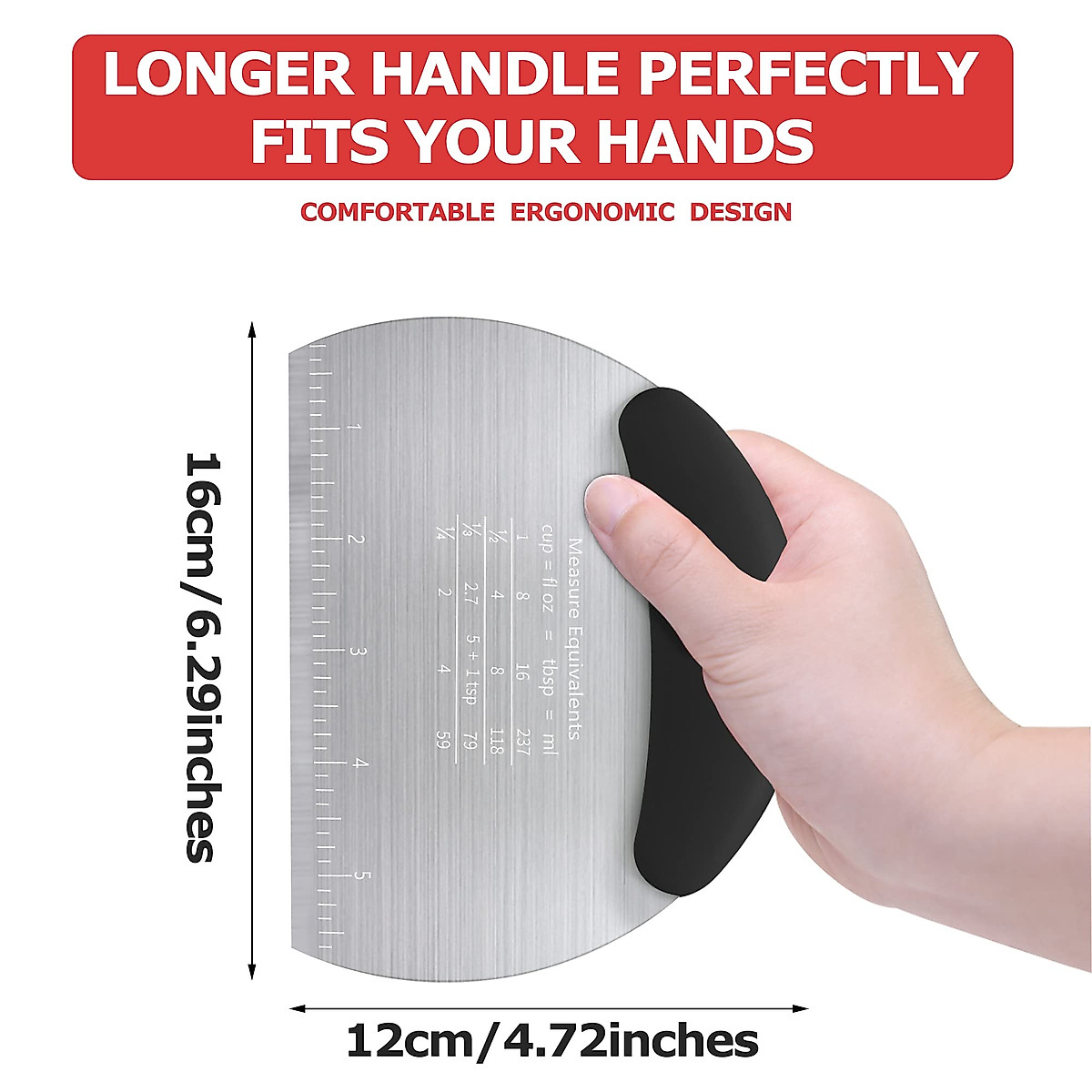 Pastry Cutter Dough Scraper Dough Cutter Scraper Tool Kitchen Pastry Blender,Stainless Steel Pastry Cutters Heavy Duty Dough Cutter for Kitchen Baking Tools,Comfortable and Dishwasher Safe (Black)