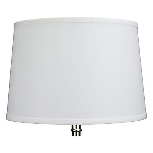 FenchelShades.com 13" Top Diameter x 15" Bottom Diameter x 10" Height Fabric Drum Lampshade Spider Attachment (Linen White)