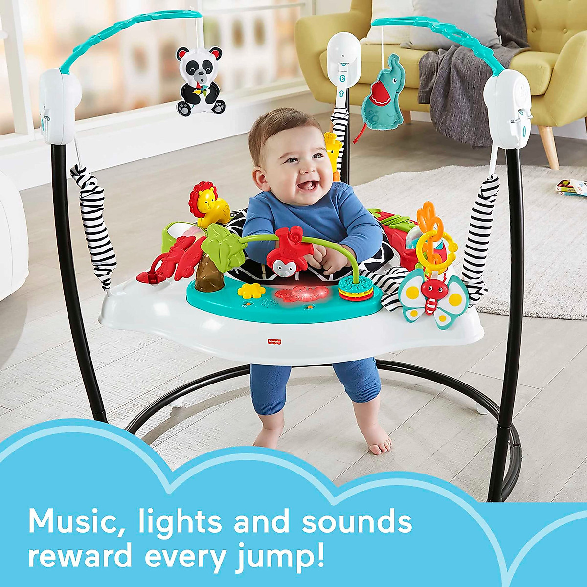 Fisher-Price Baby Bouncer and Portable Chair Set with Toys and Music