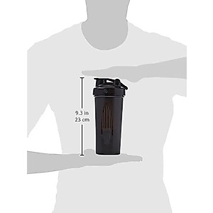 BlenderBottle Classic Shaker Bottle Perfect for Protein Shakes and Pre Workout, 28-Ounce, Black