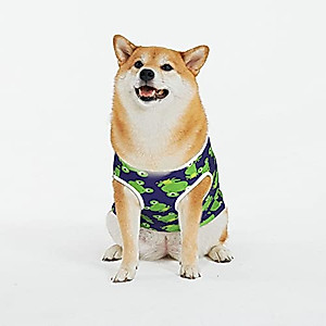 Frogs Dog Shirt Soft Cotton Dogs Clothes Cool Breathable Pet Vest Casual Cozy Lightweight Dog Pajamas for Medium Large Dogs